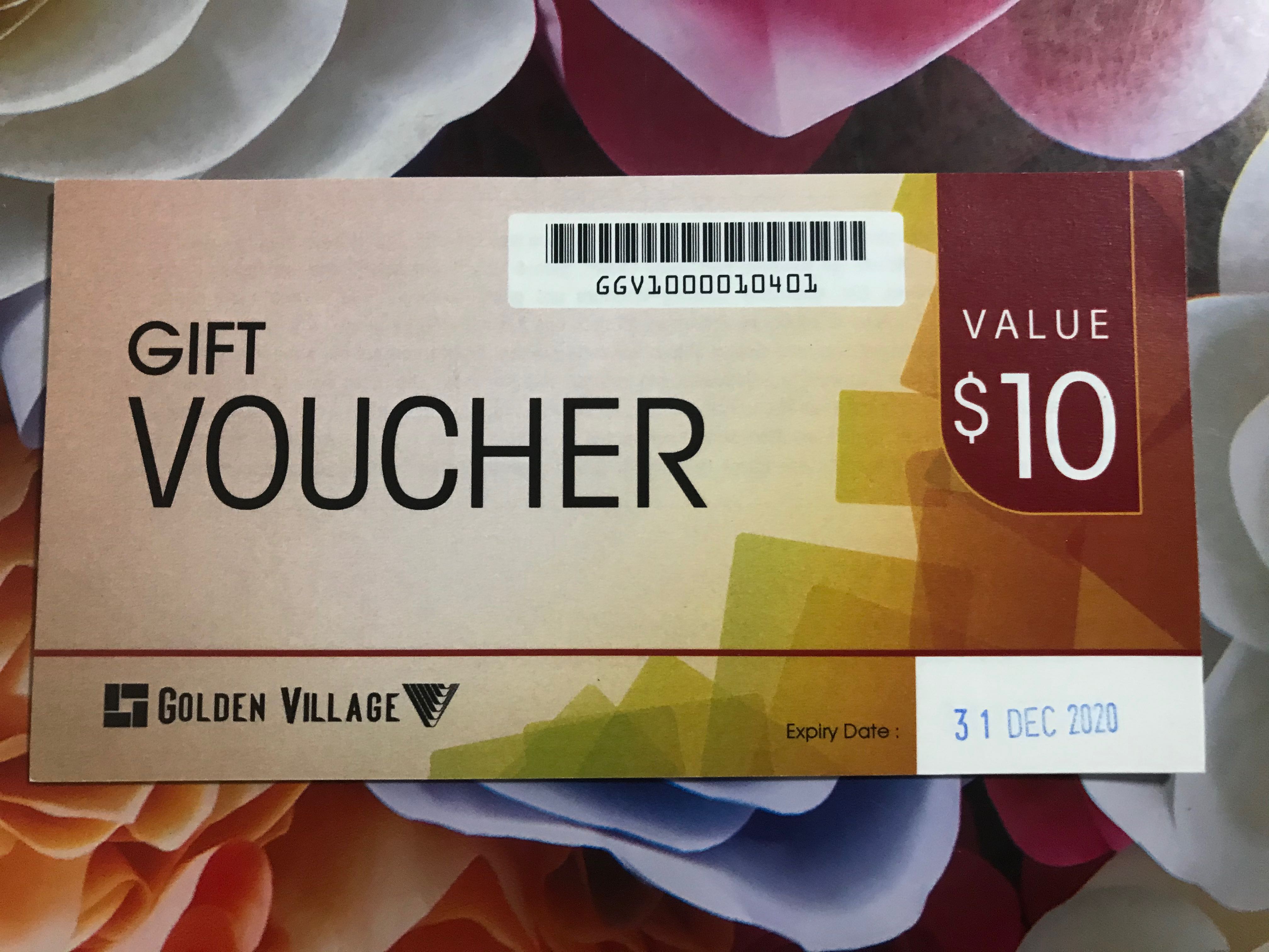 5 x $10 Golden Village Cinema Movie Vouchers, Entertainment, Gift Cards ...