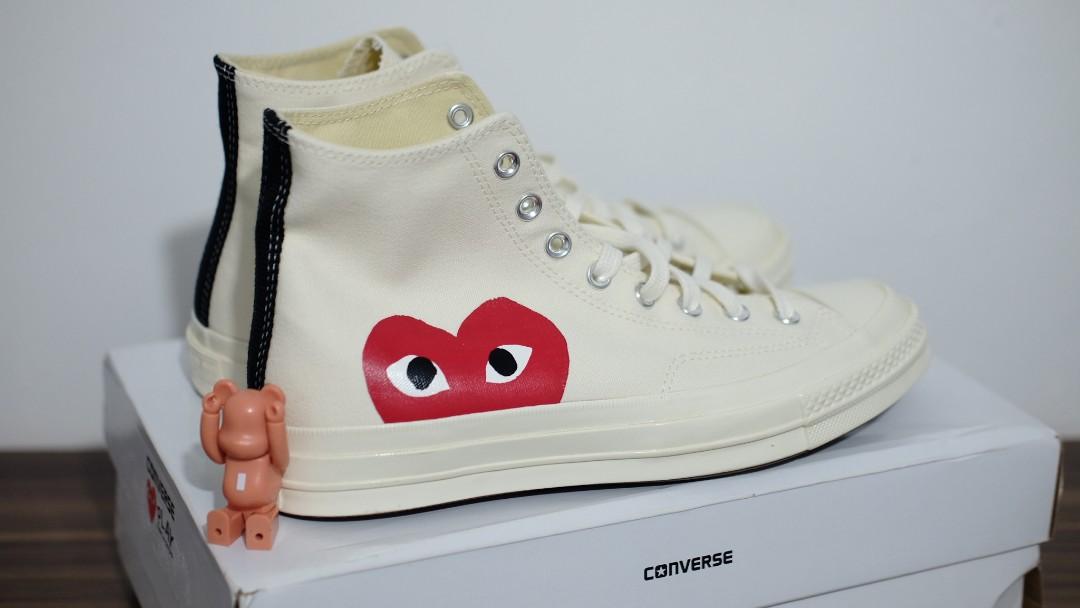 CDG Converse 70s Cream Hi, Men's Fashion, Footwear, Sneakers on Carousell