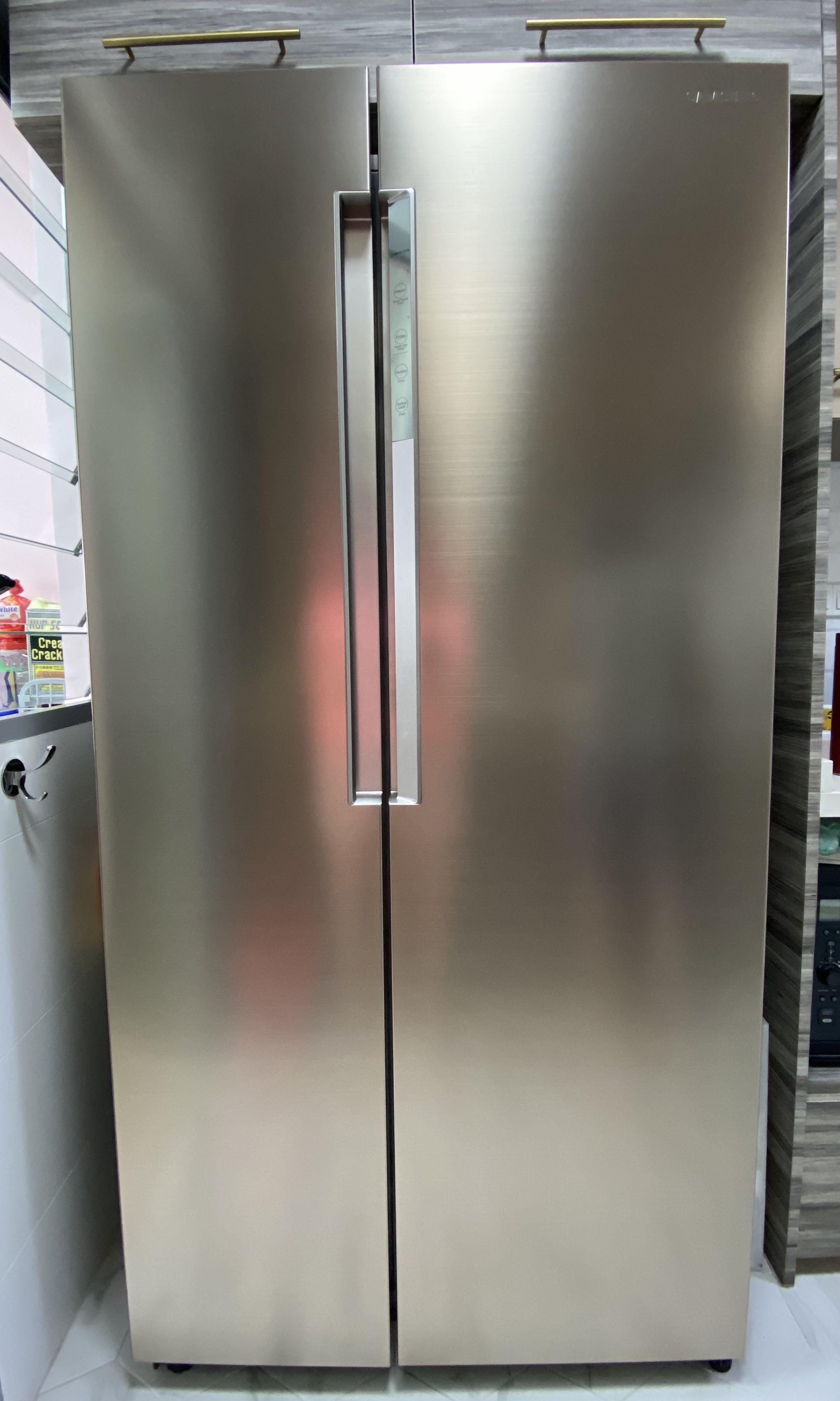 Classic champagne gold Samsung side by side fridge, TV & Home ...