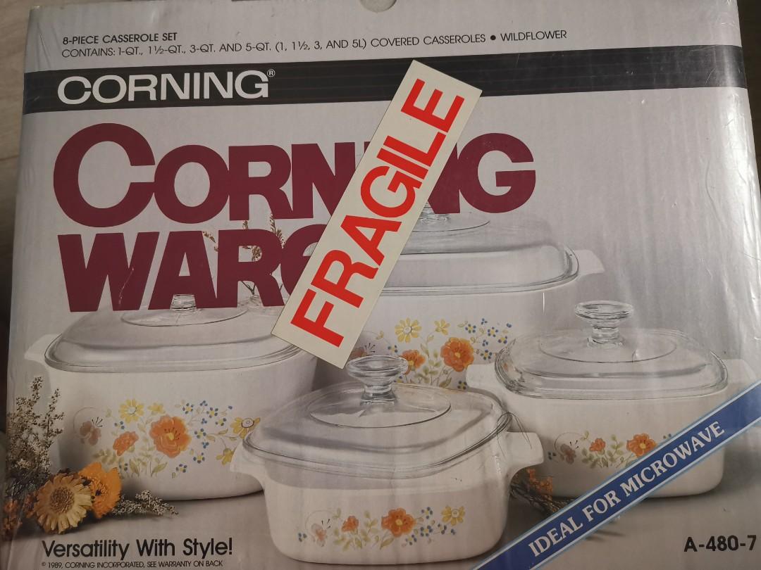 Rare Vintage Corning Ware Collectibles (Wildflower), 8-piece Casserole ...