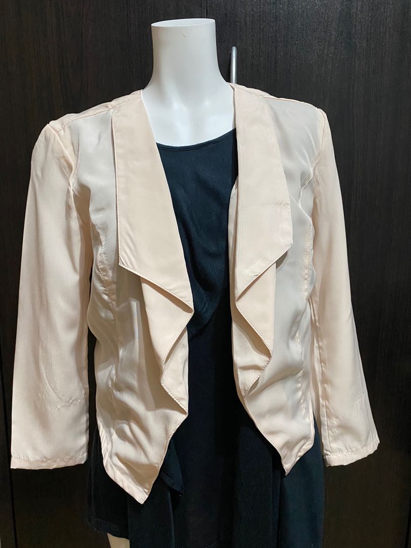 Cream Soft Blazer, Women's Fashion, Coats, Jackets and Outerwear on ...