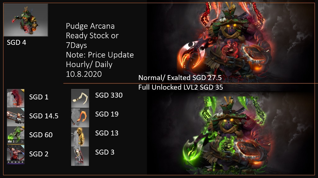 Dota 2 Pudge Arcana‼️Immortals‼️Cache Set‼️, Toys & Games, Video Gaming ...