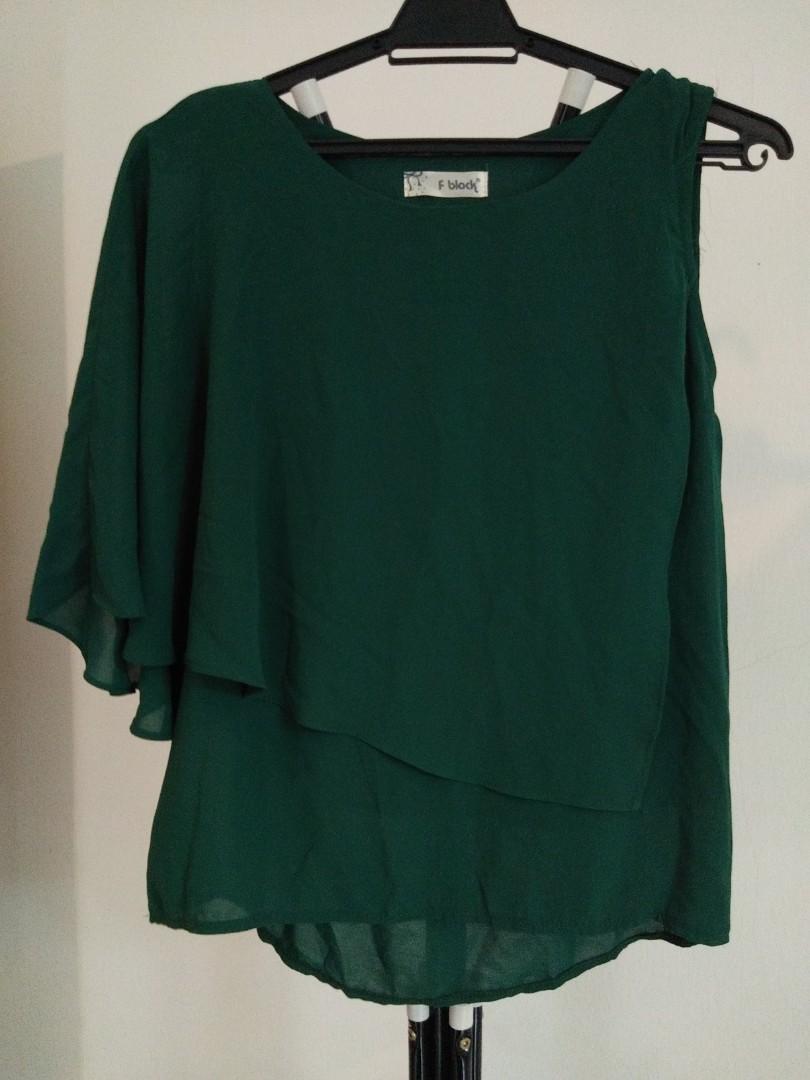 Emerald Green Top, Women's Fashion, Tops, Blouses on Carousell