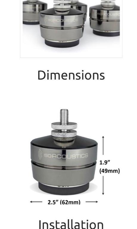 GAIA 1 ACOUSTIC ISOLATION FEET ISOACOUSTICS, Hobbies & Toys, Music ...