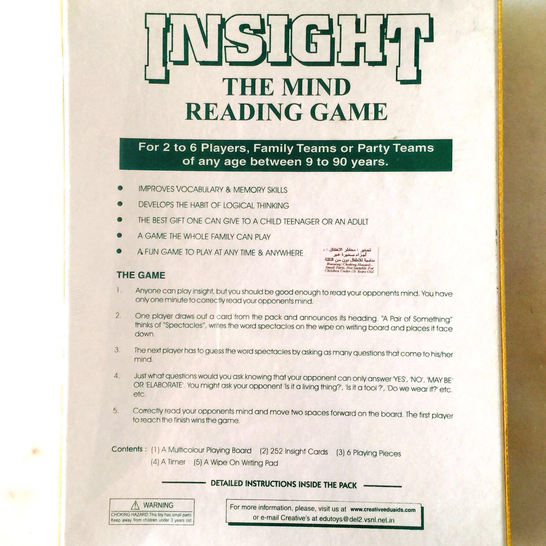 Insight Board Game, Hobbies & Toys, Toys & Games on Carousell