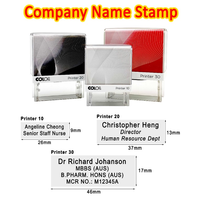 Rubber Stamp for Names or Company - Self-Inking COLOP Stamps, Hobbies ...