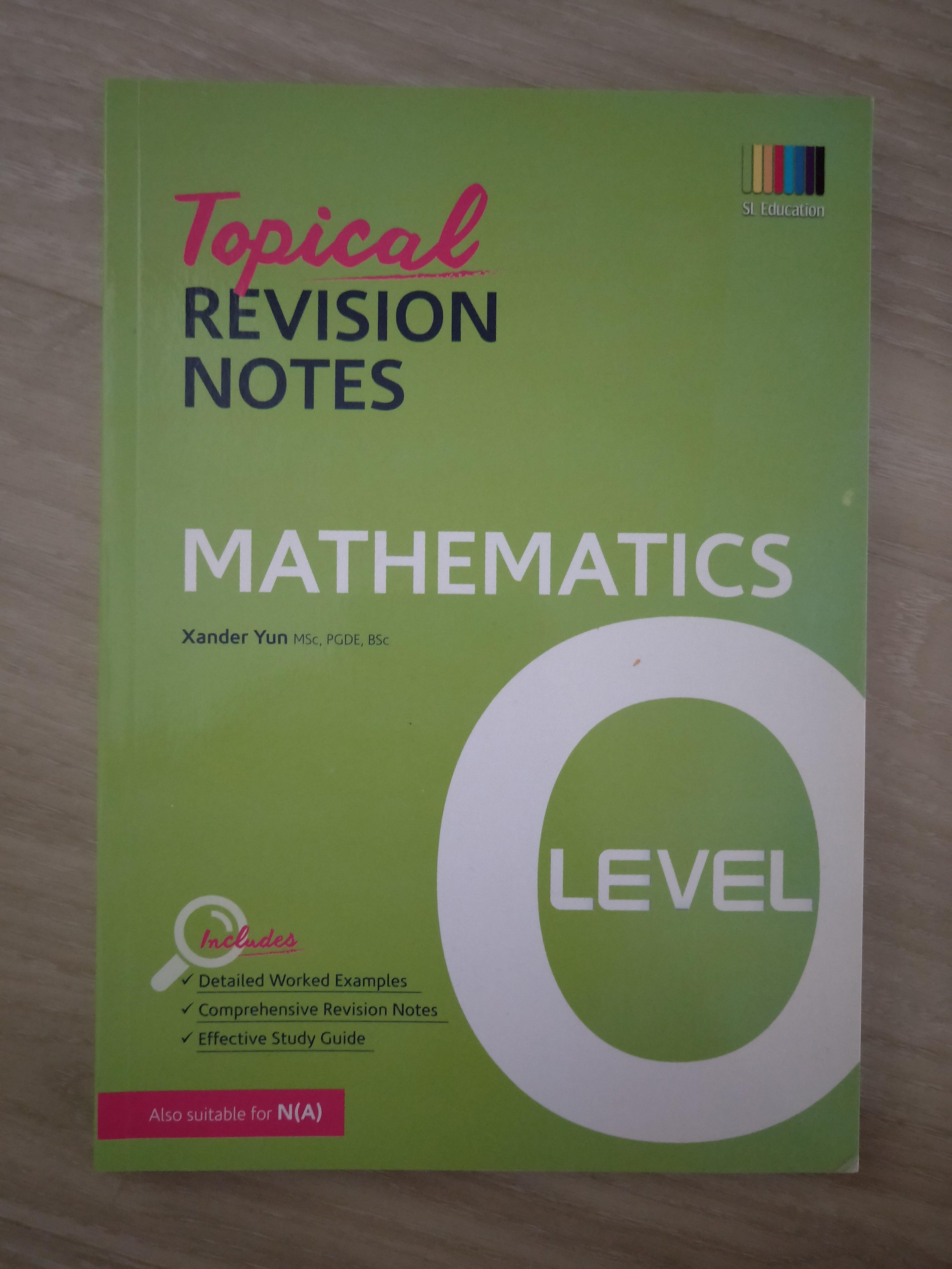 O LEVEL MATHEMATICS TOPICAL REVISION NOTES, Hobbies & Toys, Books ...