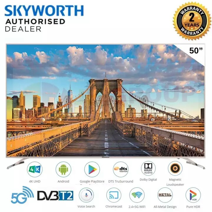 SKYWORTH 50UB7500 50 INCH DVB-T/T2 4K UHD DOLBY VISION BLUETOOTH ...