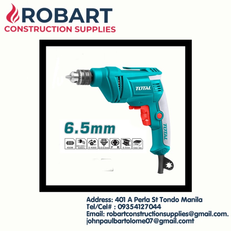 Total Electric Drill 450W, Commercial & Industrial, Construction Tools ...