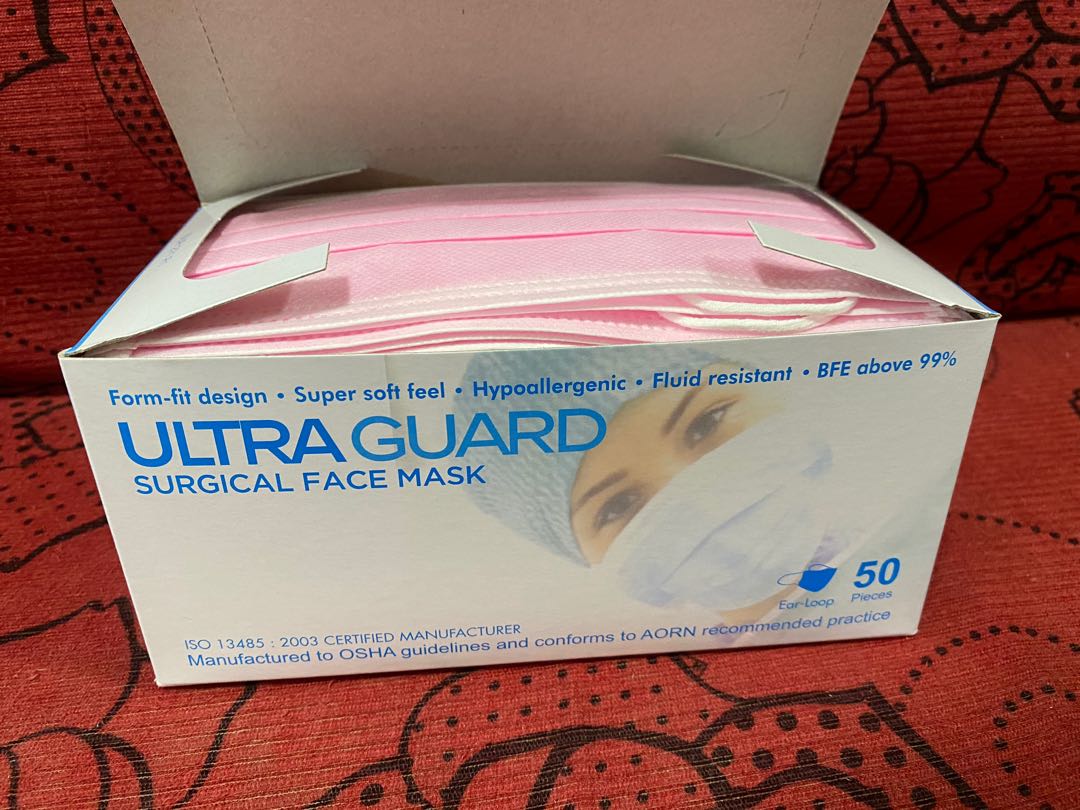 ULTRAGUARD Pink Surgical 3-ply Mask, Everything Else on Carousell