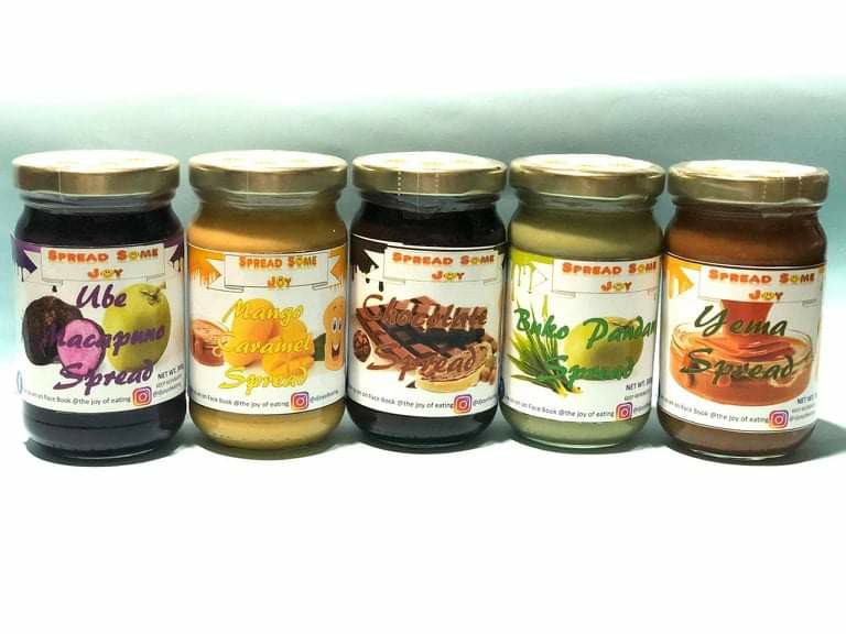 Yema spread, ube macapuno, chocolate, buko pandan, mango caramel spread ...