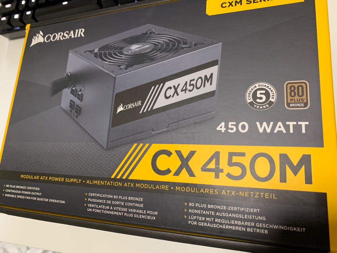 Corsair CX450M Semi Modular 450w PSU, Computers & Tech, Parts ...