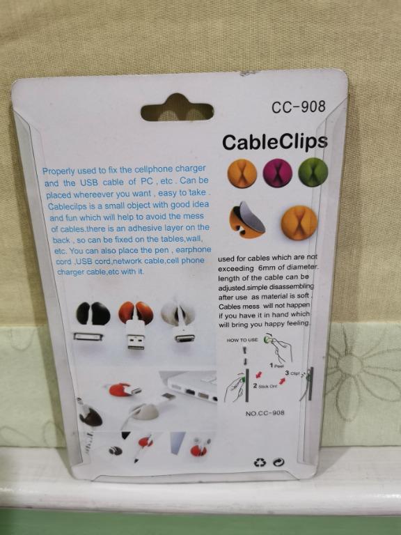 Cute Cable Clips Set of 6, Furniture & Home Living, Home Improvement ...