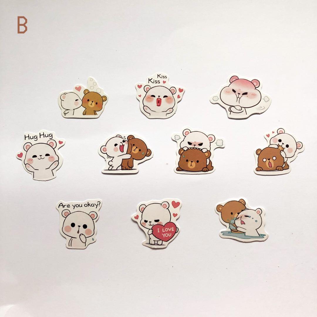 MILK AND MOCHA BEAR STICKER SETS, Hobbies & Toys, Stationary & Craft ...