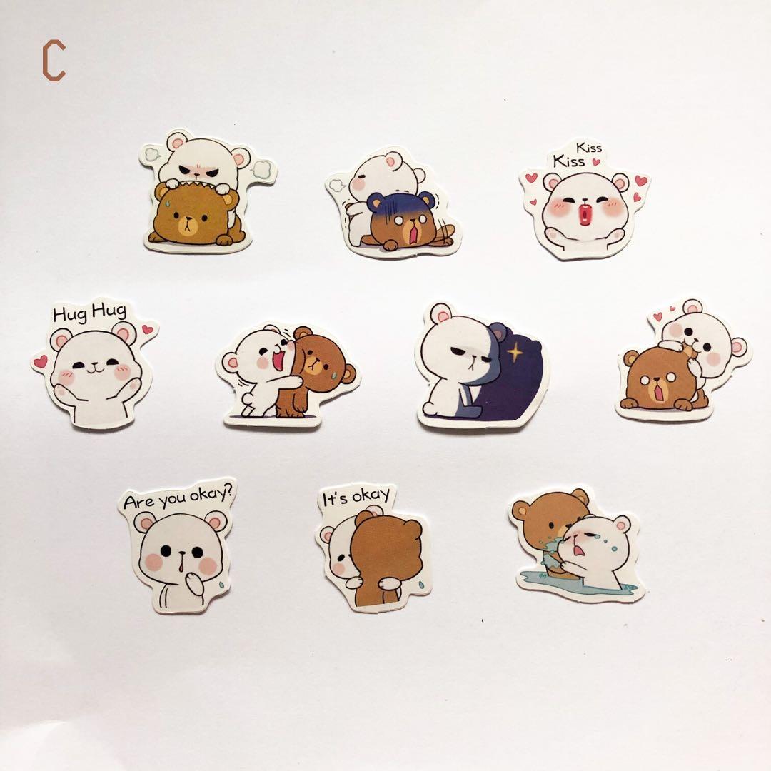 MILK AND MOCHA BEAR STICKER SETS, Hobbies & Toys, Stationary & Craft ...