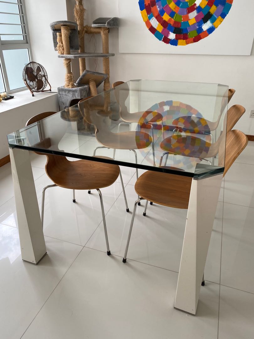 Modern Glass Table - MUST GO - Moving! , Furniture & Home Living ...