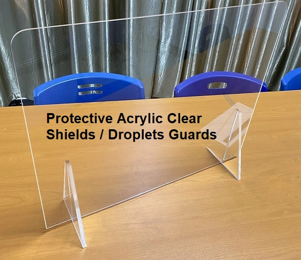 Acrylic Self Standing Clear Table Shield / Sneeze Guard / Partition ...