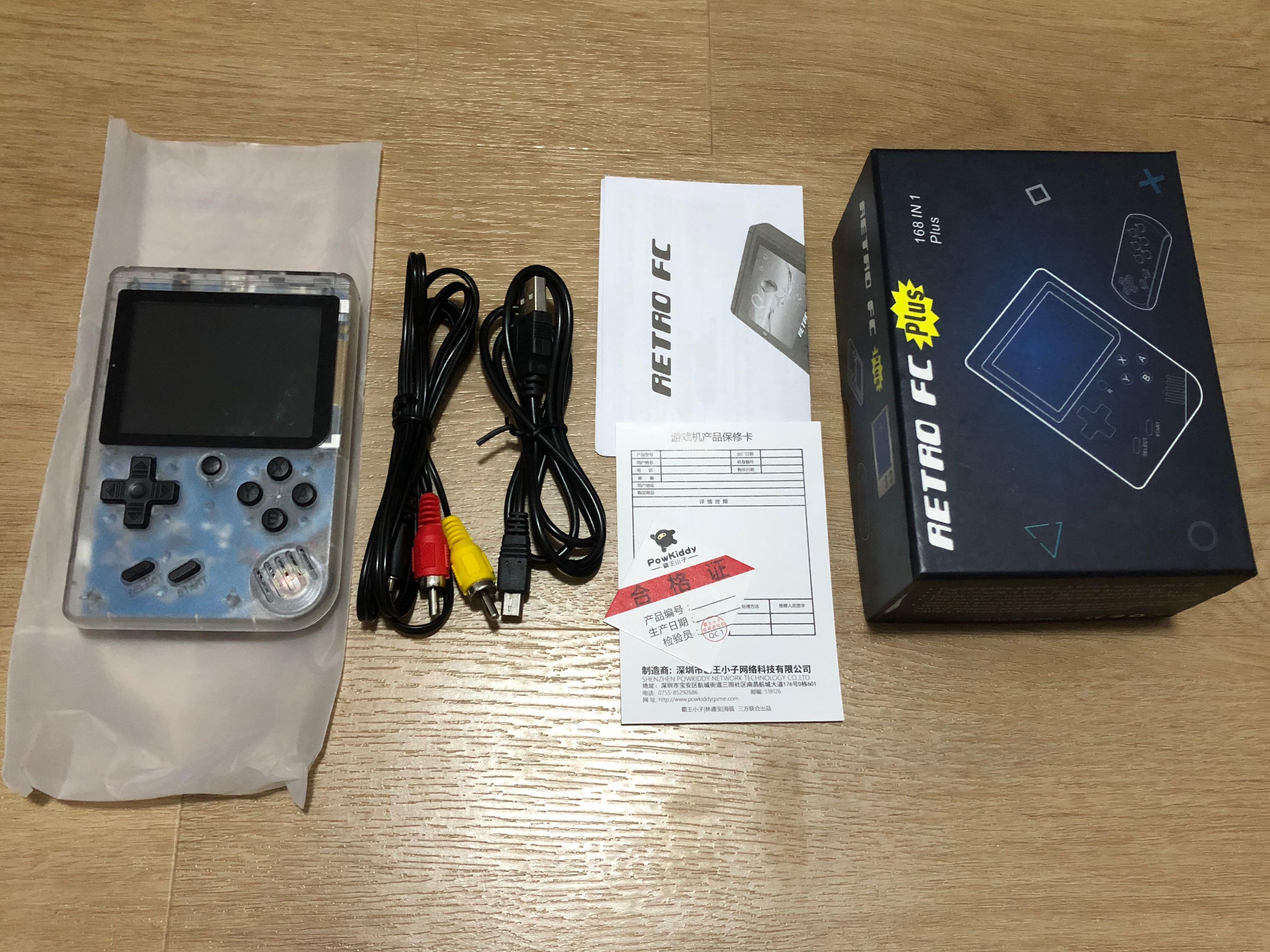 Retro Game Console in a Translucent Shell (168 games in 1), Toys ...