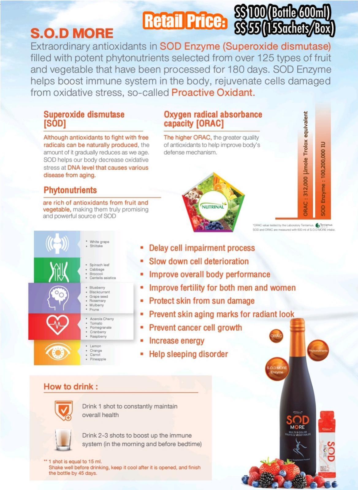 SOD more Enzyme, Food & Drinks, Beverages on Carousell