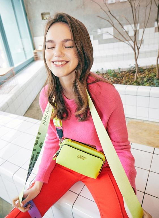 Stretch Angels PANINI metal logo solid bag (Light yellow), Fesyen ...