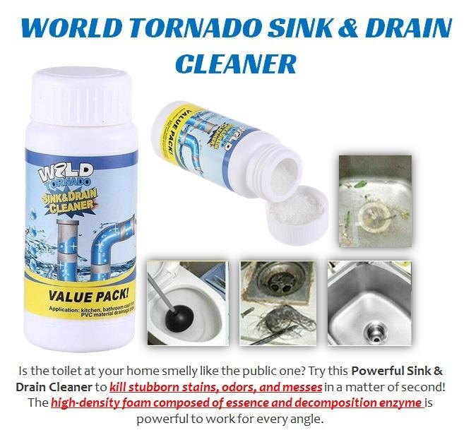Tornado Sink & Drain Cleaner/ Powerful Clog Remover 110gx2pcs ...