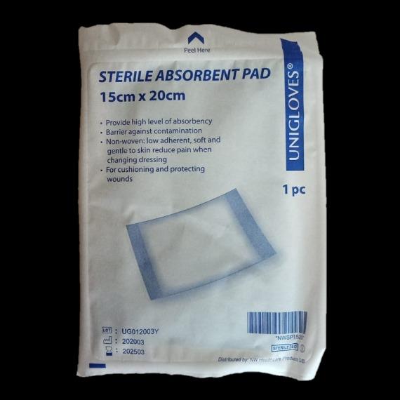Unigloves Sterile Absorbent Pad (Gamgee Pad) 10cm x 20cm / 15cm x 20cm ...