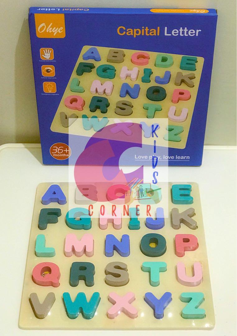 Wooden Alphabet and Shapes Puzzle, Hobbies & Toys, Toys & Games on ...