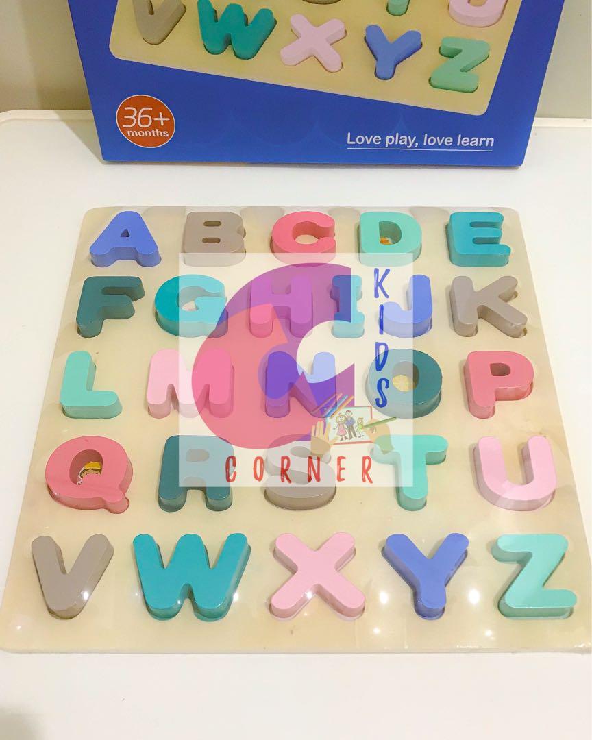 Wooden Alphabet and Shapes Puzzle, Hobbies & Toys, Toys & Games on ...