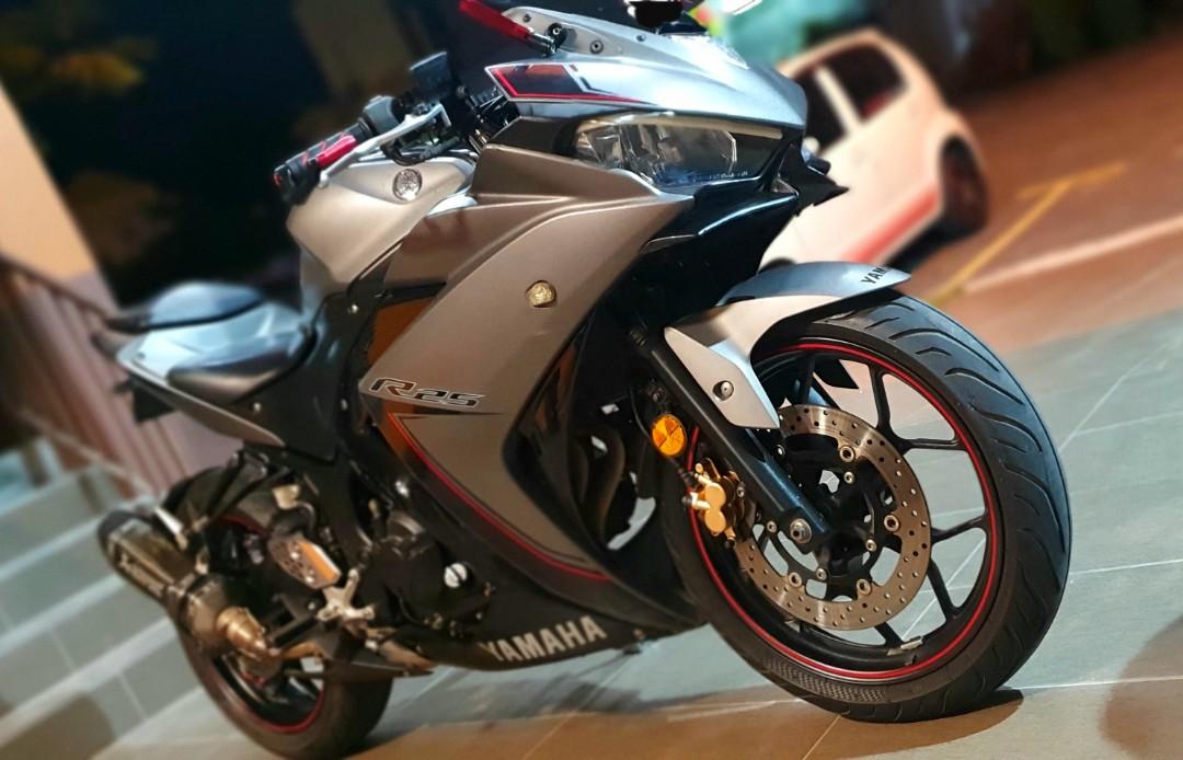 Yamaha R25 limited edition matte grey 2016, Motorbikes on Carousell
