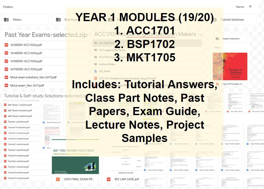 (REAL)ACC1701 , BSP1702 , MKT1705 NOTES & CHEATSHEET, Hobbies & Toys ...