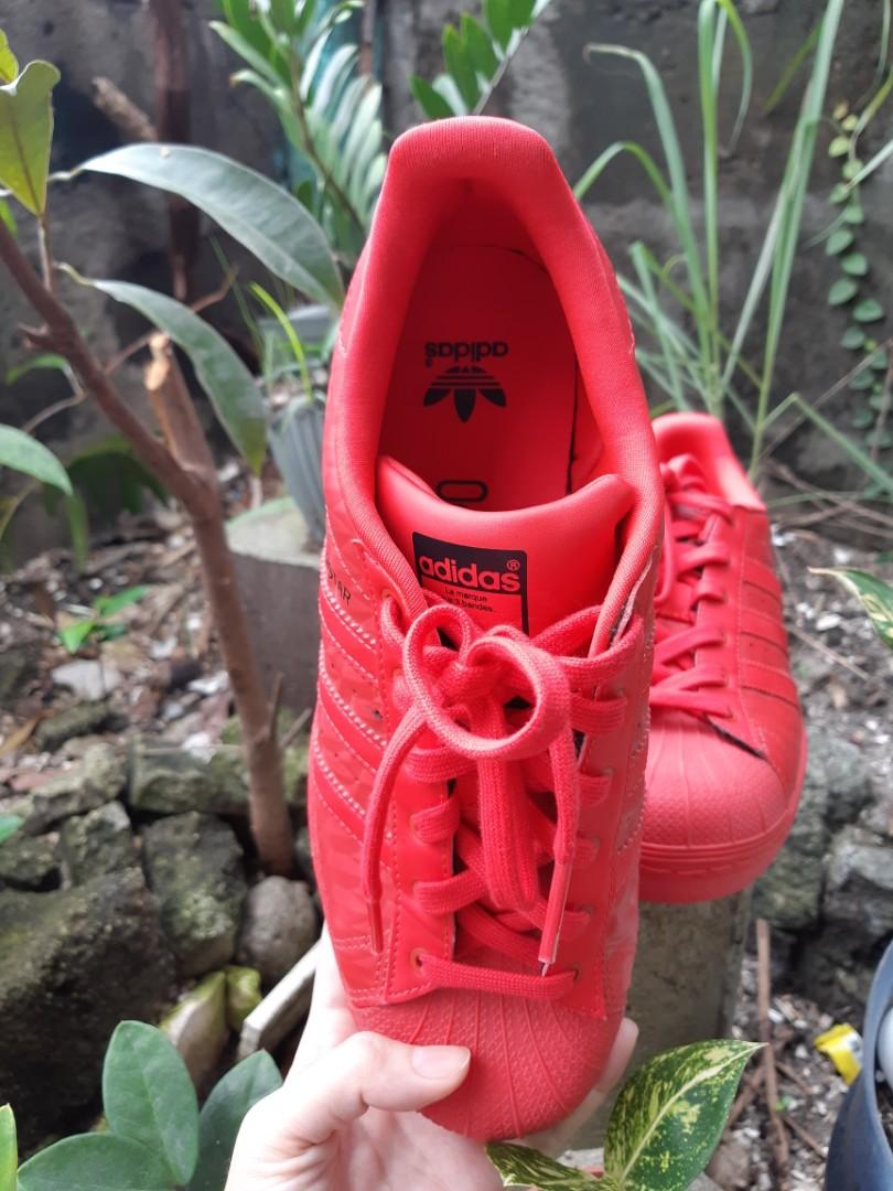 Adidas Red Superstar, Women's Fashion, Footwear, Sneakers on Carousell