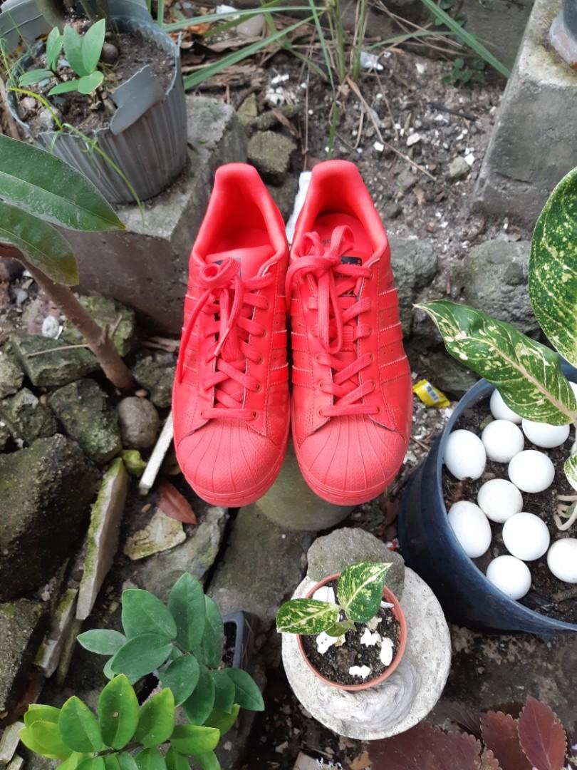 Adidas Red Superstar, Women's Fashion, Footwear, Sneakers on Carousell