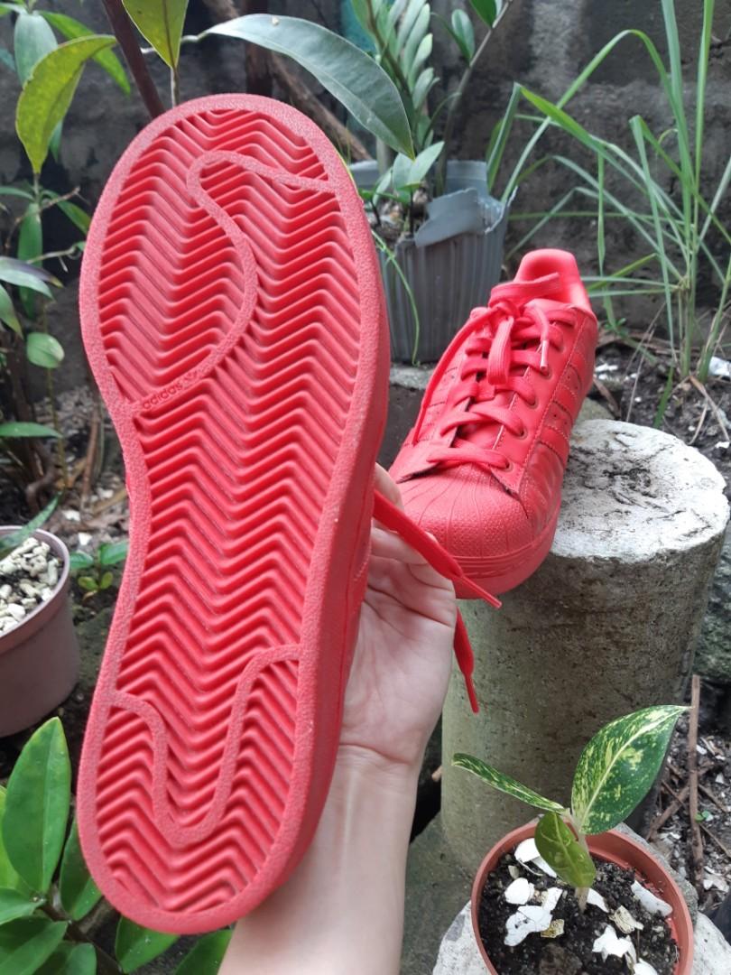 Adidas Red Superstar, Women's Fashion, Footwear, Sneakers on Carousell