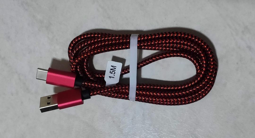 BRAND NEW BLUE & RED USB to Type C Cable Fast Charging 1m & 1.5m ...