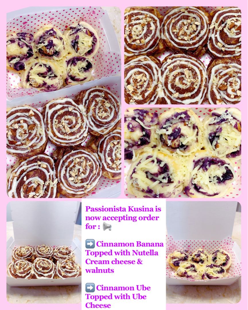 Cinnamon roll (ube/banana) 12 pieces, Food & Drinks, Packaged & Instant ...