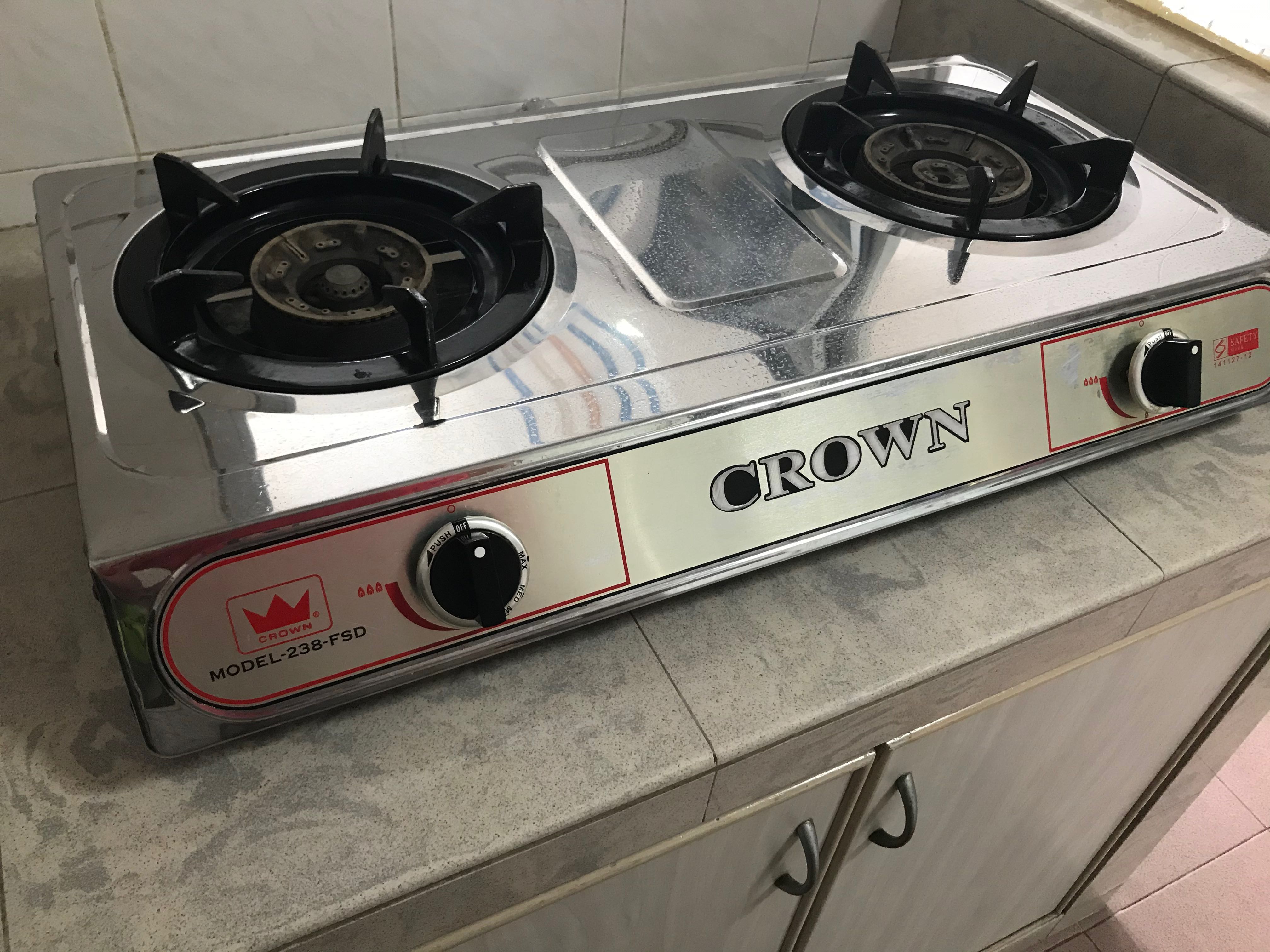 Crown double burner table TOP gas cooker (PUB), TV & Home Appliances ...