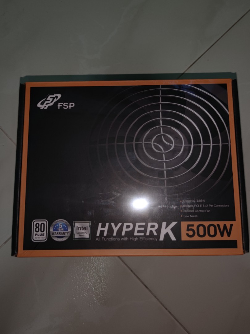 FSP hyper k 500w 80+ power supply unit, Computers & Tech, Parts ...