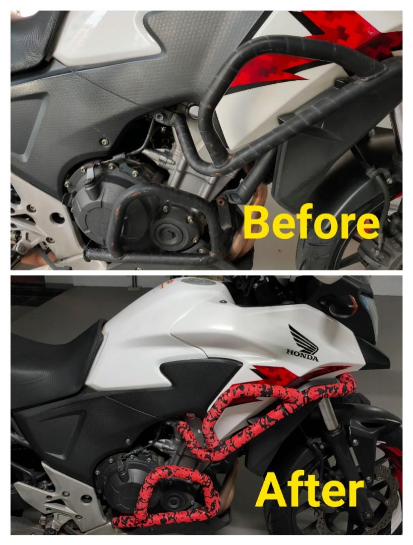 Honda CB400X Crash Bar Wrap with Black Red Tape, Motorcycles ...