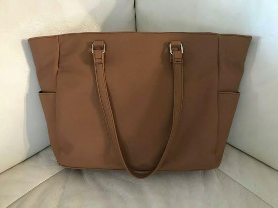 Kenneth Cole Reaction Big Renegade Tote Brown Cognac Bag 2 in 1 + coin ...