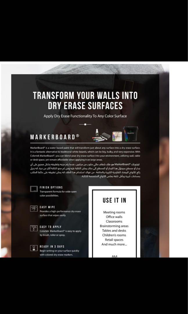 Markerboard whiteboard paint kit, Hobbies & Toys, Stationery & Craft ...