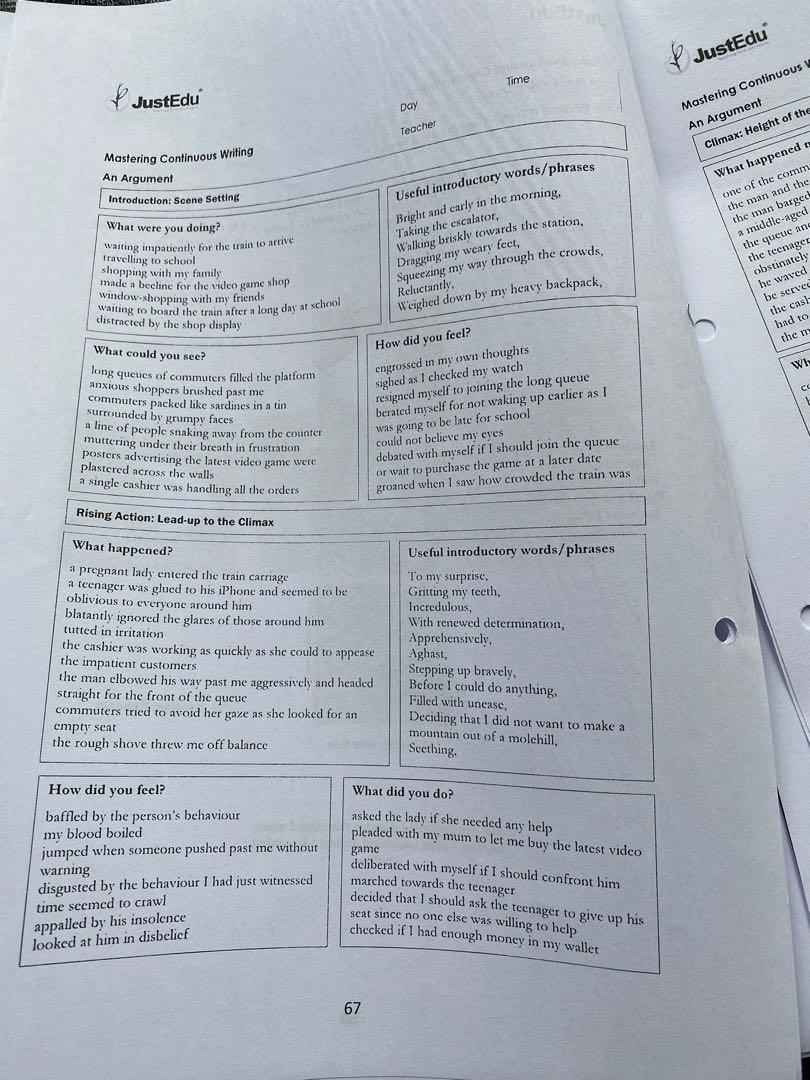 PSLE English notes (JUSTEDU), Hobbies & Toys, Books & Magazines ...