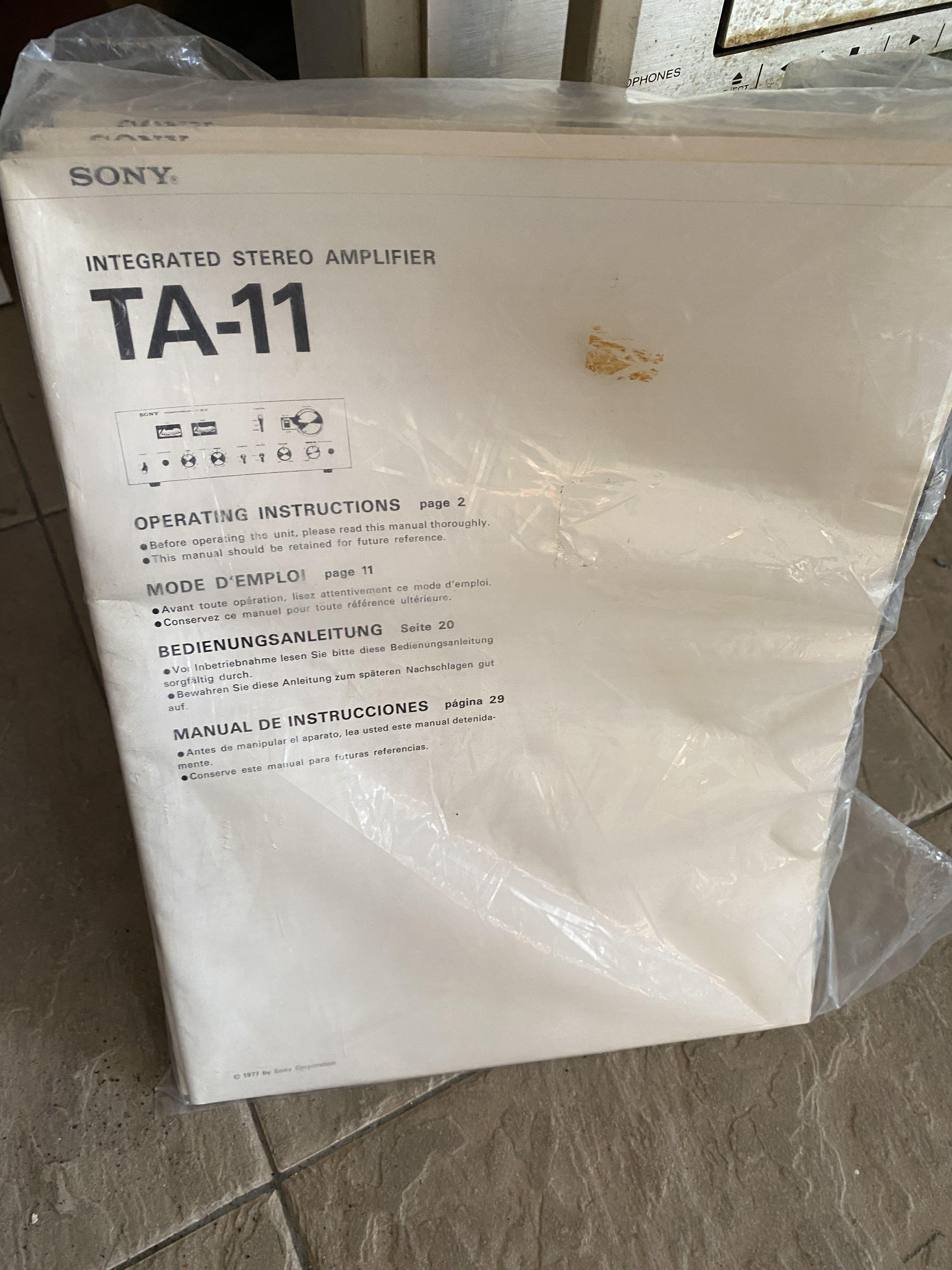 Vintage Sony TA-11 integrated stereo amplifier, ST-11 Fm-am tuner ...