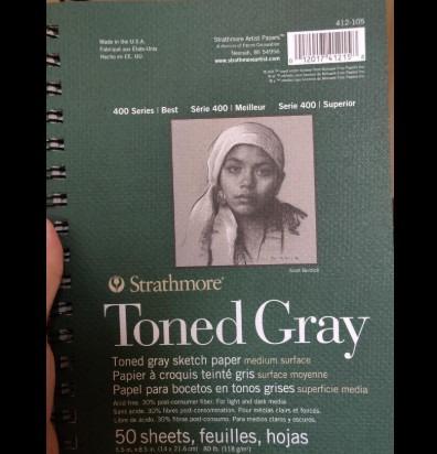 Strathmore Gray Drawing 400 Series Sketchpad, 5.5"x8.5", 50 Sheets ...
