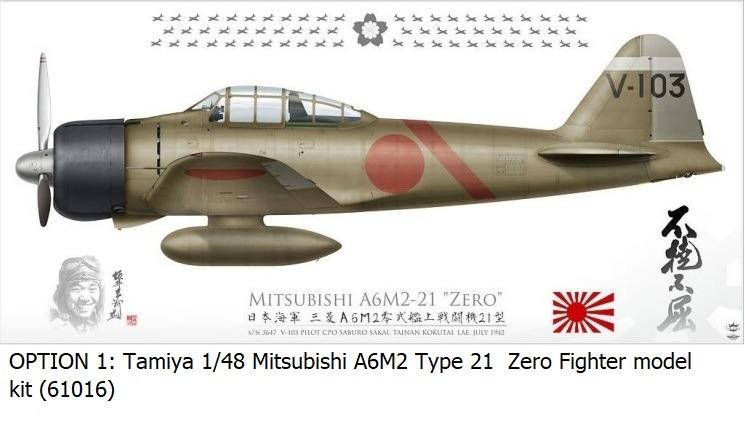 Tamiya 1/48 Mitsubishi A6M Zero Fighter model kit - Option of Type 21 ...