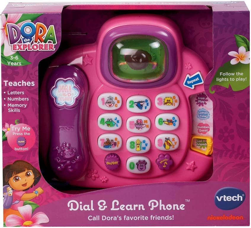 VTech Dora the Explorer Dial & Learn Phone, Hobbies & Toys, Toys ...