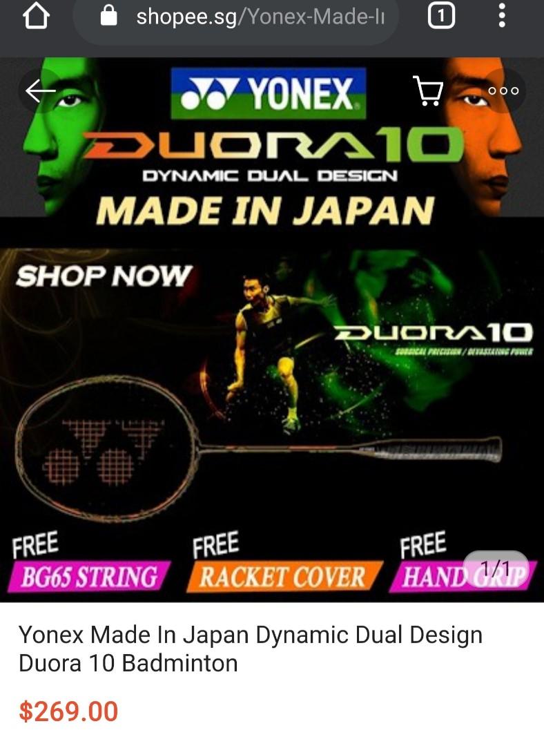 Yonex Duora 10 Badminton Rackets 3U-G5 Made In Japan, Sports Equipment, Sports & Games, Racket ...