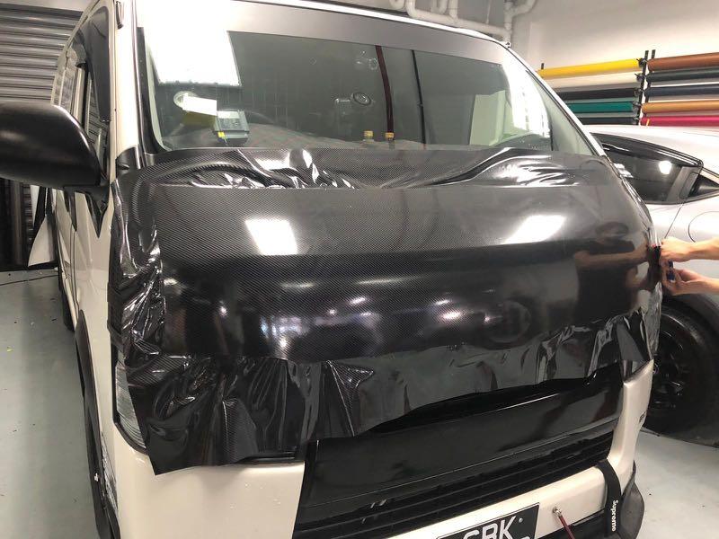 Hiace Carbon Fibre Bonnet Wrap, Car Accessories, Accessories on Carousell