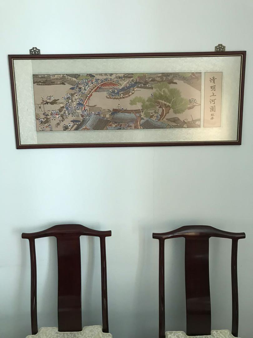 Chinese Painting with Frame -“Riverside Scene at Qingming Festival清明上河图 ...