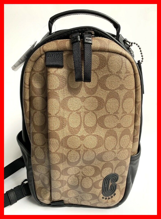 Coach Edge Pack Signature Colorblock in Khaki and Black Men Bag ...