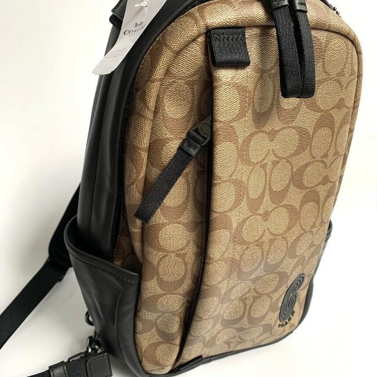 Coach Edge Pack Signature Colorblock in Khaki and Black Men Bag ...